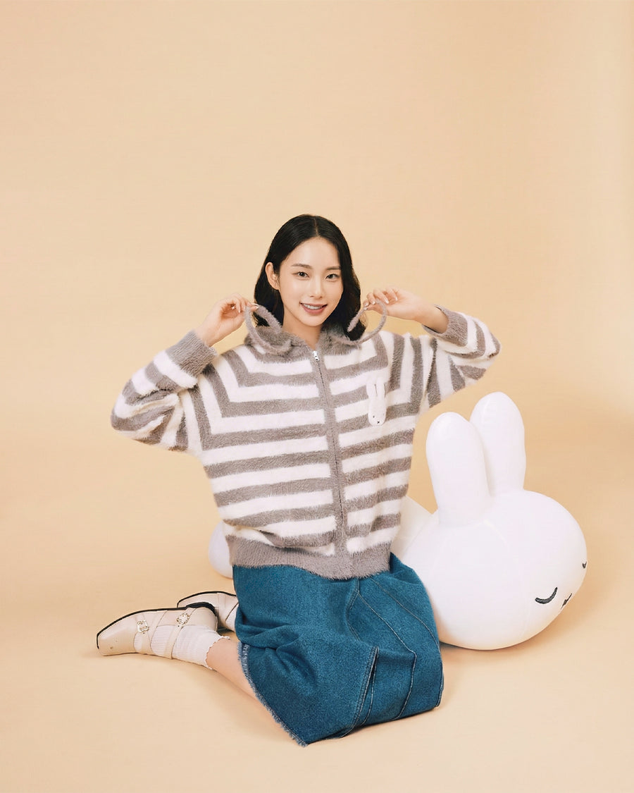 Miffy Fluffy Zip Up Jacket - Grey (GRY) – The Korner